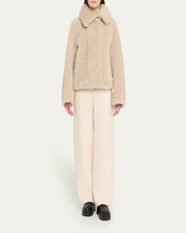 Moncler Gobain Shearling Jacket - Light Beige