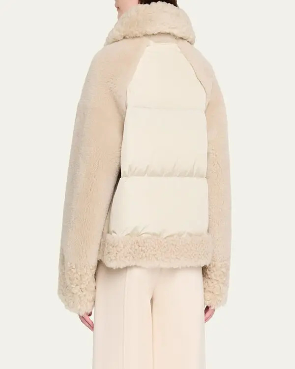 Moncler Gobain Shearling Jacket - Light Beige