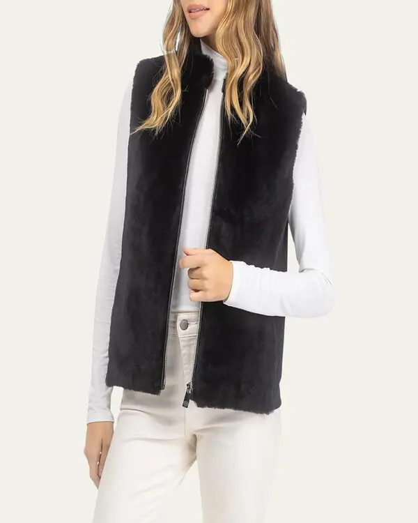 Gorski Lamb Shearling Vest With Loro Piana Wool