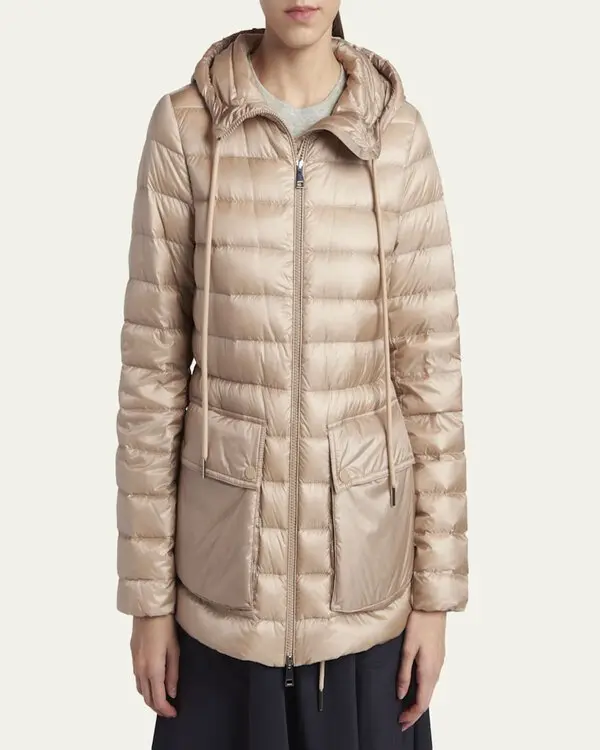 Moncler Jasmin Hooded Short Down Parka - Black