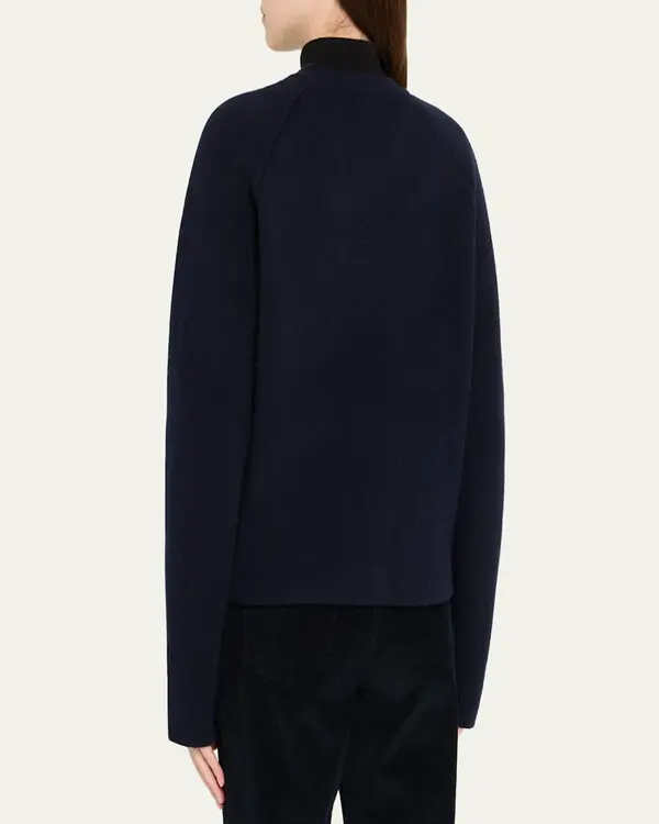 TOTEME Hammered Button Wool-blend Cardigan - Navy
