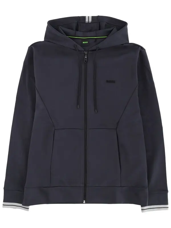 BOSS Regular Fit Zip-up Hoodie - Blue