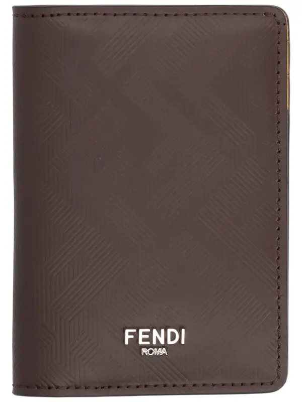 Fendi Card Holder "squared Ff - Brown