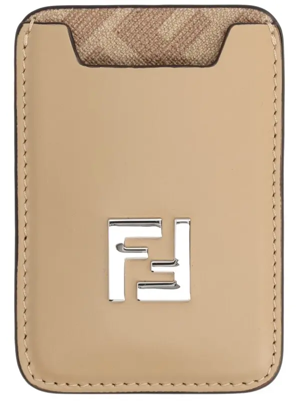 Fendi Card Holder With Logo - Beige