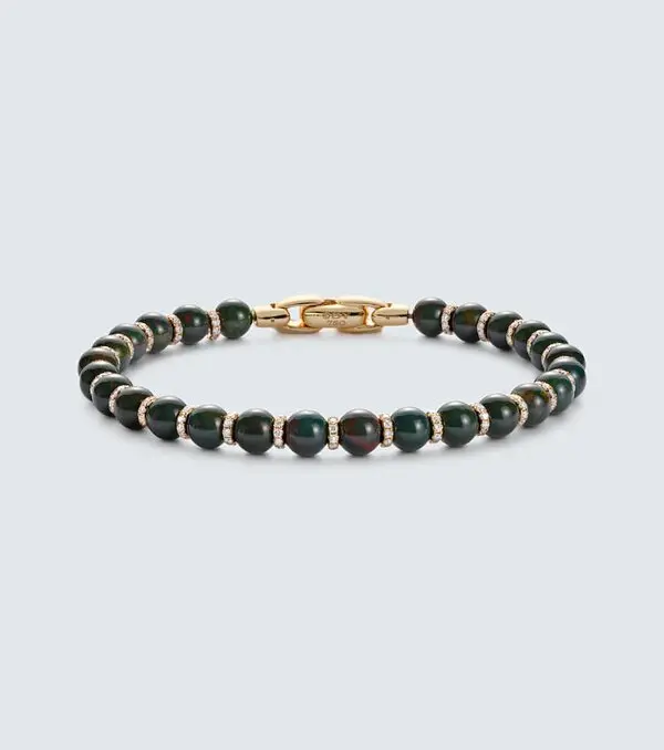 David Yurman Spiritual Beads Bracelet With Bloodstones And Diamonds - Black