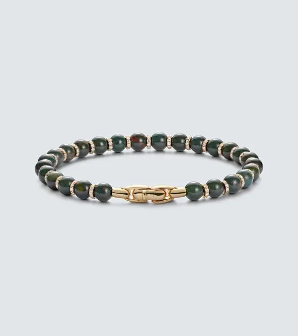 David Yurman Spiritual Beads Bracelet With Bloodstones And Diamonds