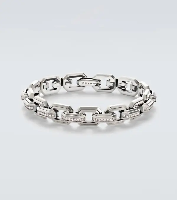 David Yurman Sterling Chain Bracelet With Diamonds