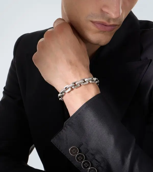 David Yurman Sterling Chain Bracelet With Diamonds