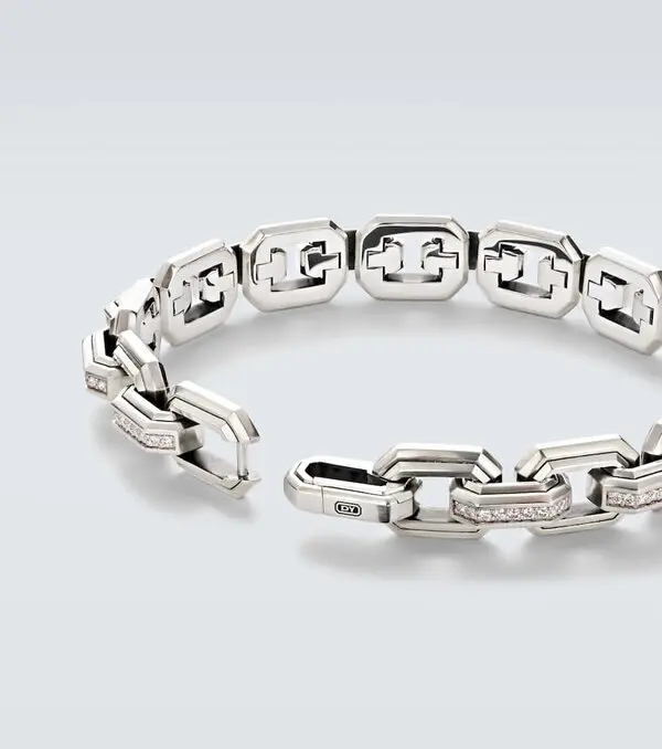 David Yurman Sterling Chain Bracelet With Diamonds