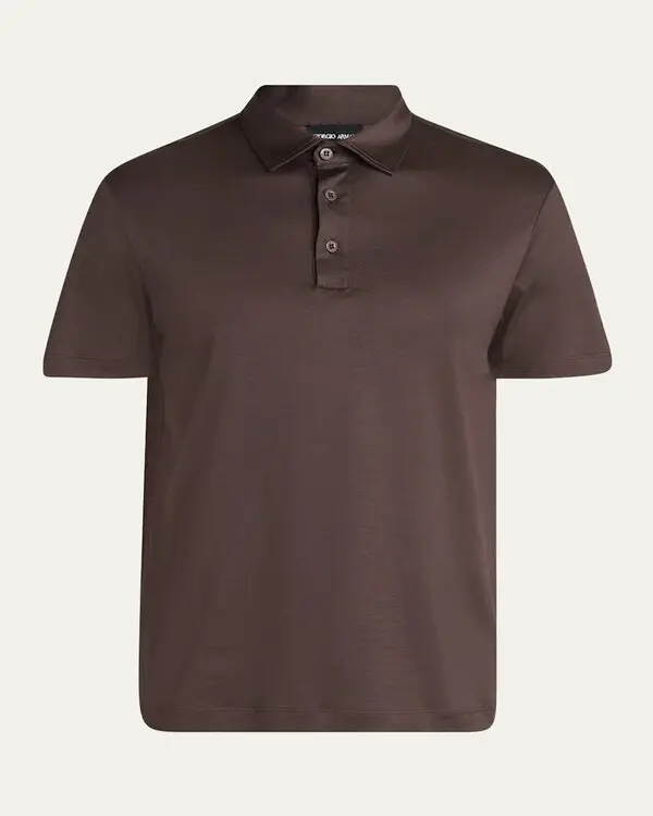 Giorgio Armani Silk And Cotton Polo Shirt - Multi