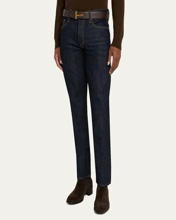 TOM FORD Dark Rinse Selvedge Straight-fit Jeans
