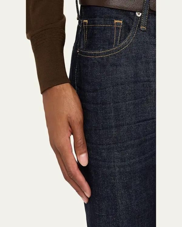 TOM FORD Dark Rinse Selvedge Straight-fit Jeans