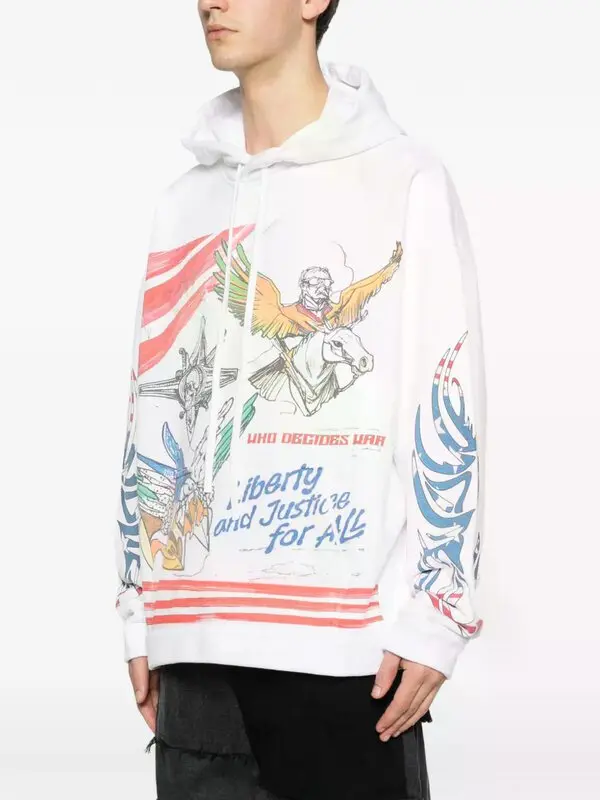 WHO DECIDES WAR Liberty Graphic-print Hoodie