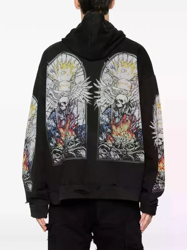 WHO DECIDES WAR Skull-print Hoodie