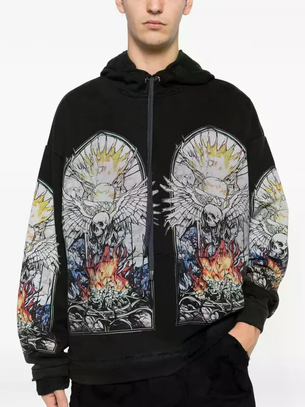 WHO DECIDES WAR Skull-print Hoodie
