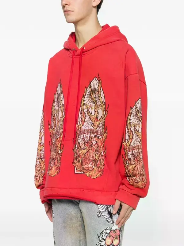 WHO DECIDES WAR BY EV BRAVADO Graphic Print Hoodie