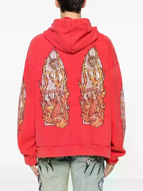 WHO DECIDES WAR BY EV BRAVADO Graphic Print Hoodie