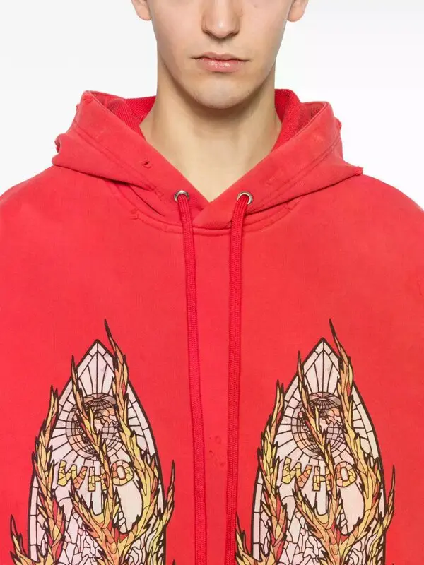 WHO DECIDES WAR BY EV BRAVADO Graphic Print Hoodie