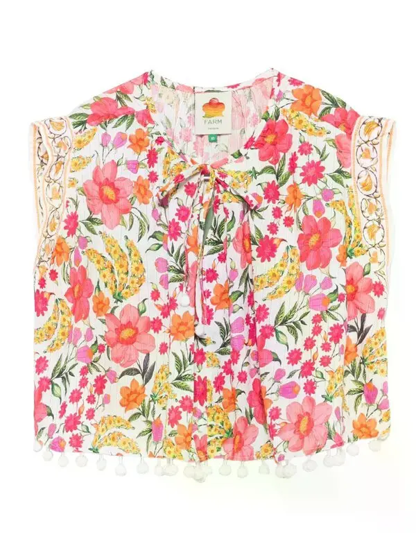 Farm Rio Floral Pom-pom Top