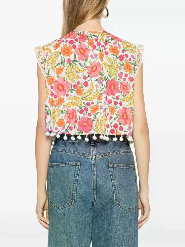 Farm Rio Floral Pom-pom Top