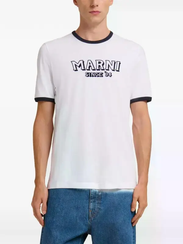 Marni Contrast-trim Crew-neck T-shirt