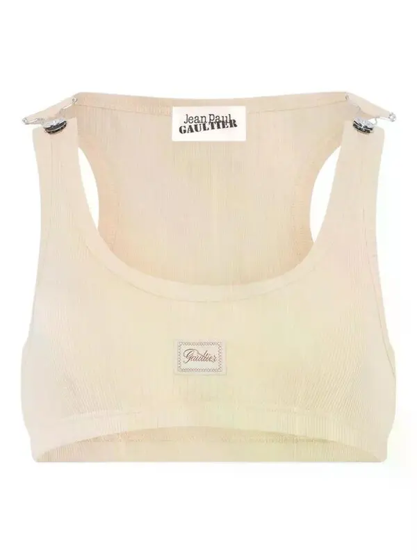 Jean Paul Gaultier Ribbed Buckled Top - Neutrals