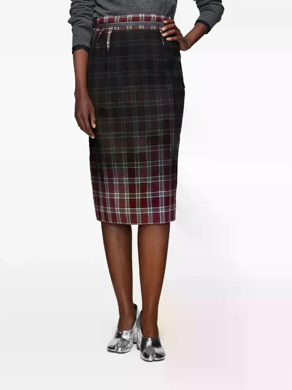 MAISON MARGIELA Tartan Midi Skirt