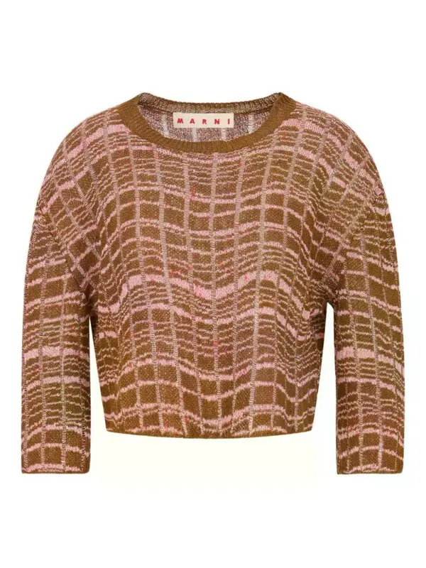 Marni Jacquard Pattern Laddered Sweater
