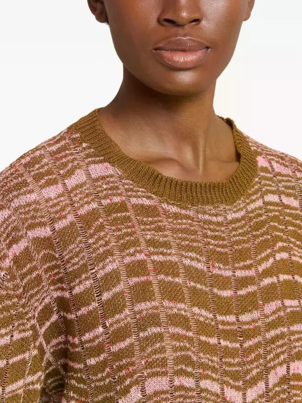 Marni Jacquard Pattern Laddered Sweater