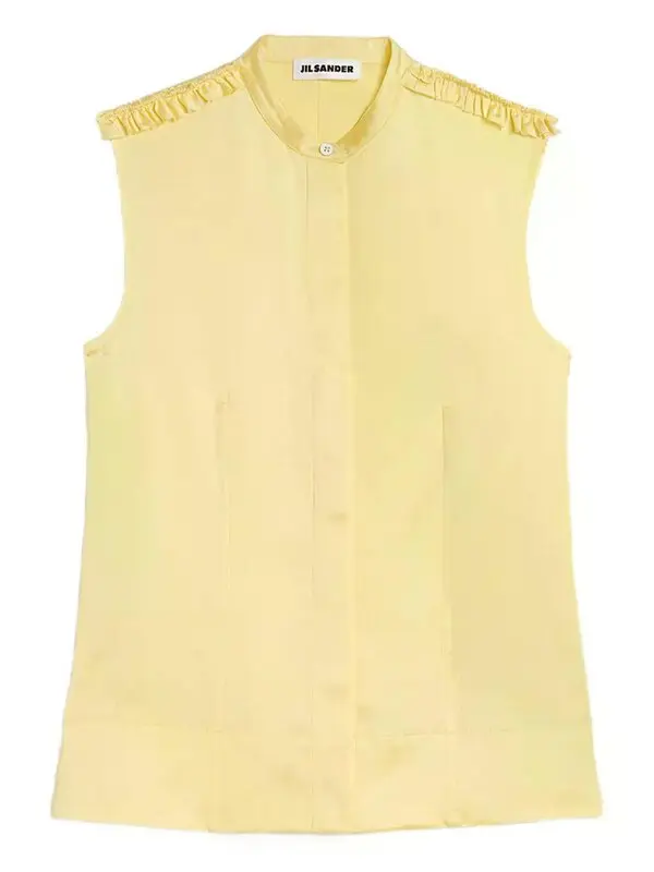 JIL SANDER Ruffled Stand-collar Shirt