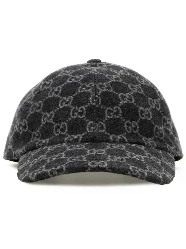 Gucci Gg Flannel Baseball Cap - 1060 Black