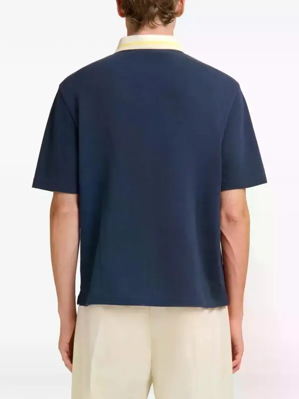 Marni Striped Collar Polo Shirt - Blue