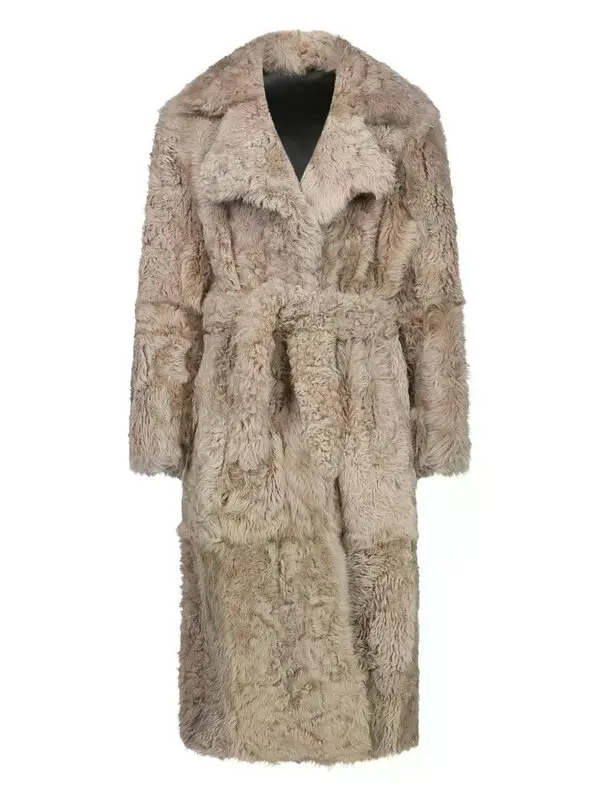 LUDOVIC DE SAINT SERNIN Shearling Belted Coat