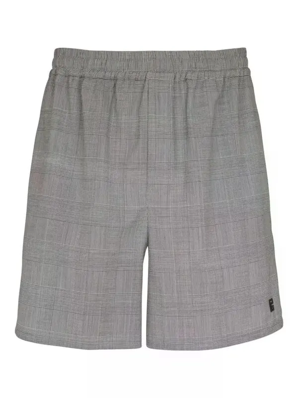 Balmain Prince Of Wales Pattern Wool Shorts