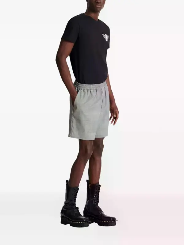 Balmain Prince Of Wales Pattern Wool Shorts
