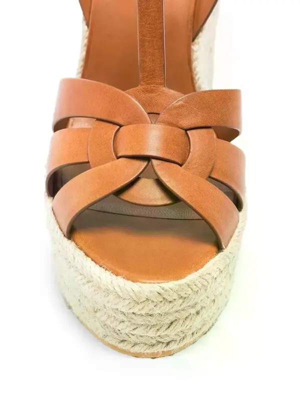 Saint Laurent Strap Buckle-detail Espadrilles - Brown