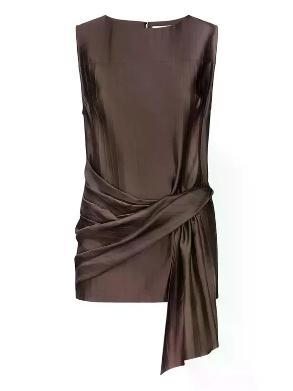 Loulou De Saison Fonda Striped Draped Top - Brown