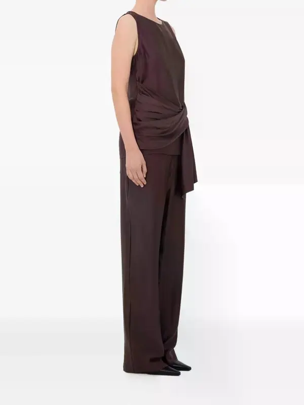 Loulou De Saison Fonda Striped Draped Top - Brown