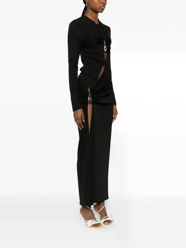 Christopher Esber Crystal-pendant Open-twist Midi Dress - Black