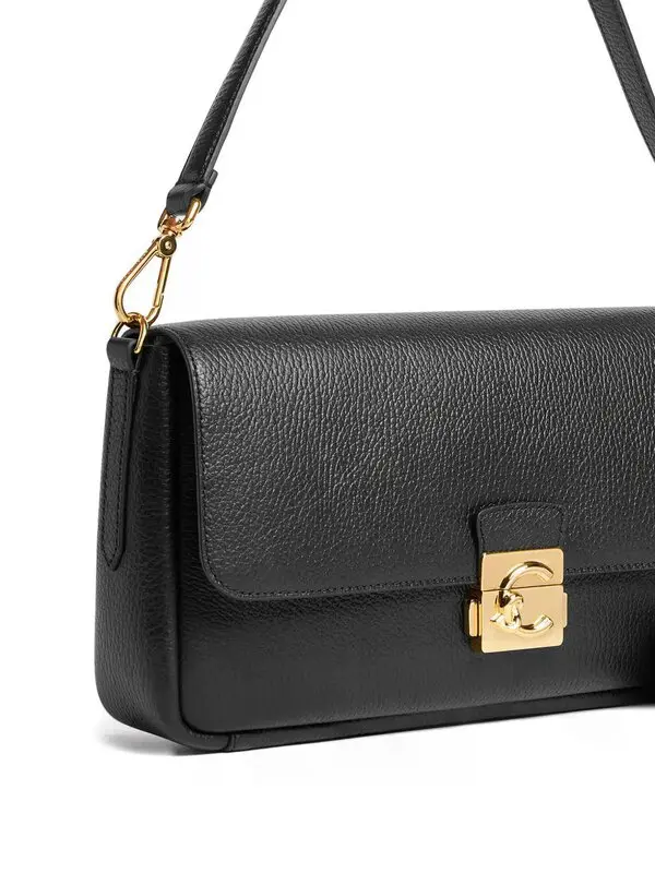 COCCINELLE C-me Lock Turnlock Shoulder Bag - Black