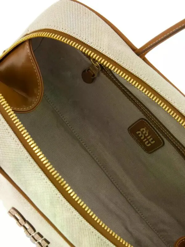 Miu Miu Logo-embroidered Zip Tote
