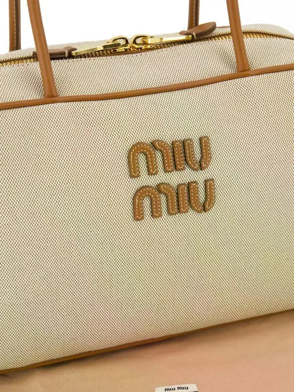 Miu Miu Logo-embroidered Zip Tote