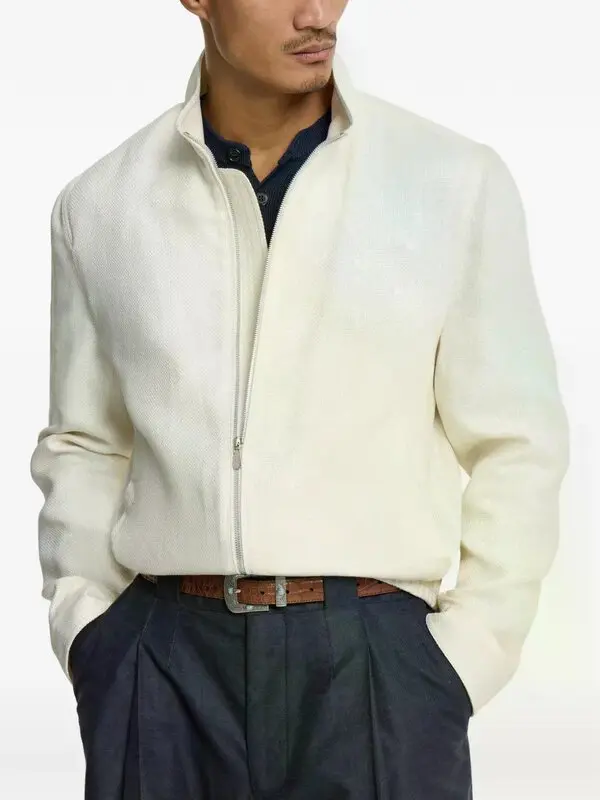 Brunello Cucinelli Hopsack Jacket - White