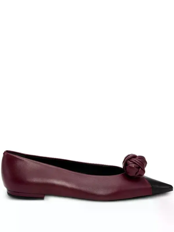 ROTATE BY BIRGER CHRISTENSEN Knot-appliqué Ballet Flats