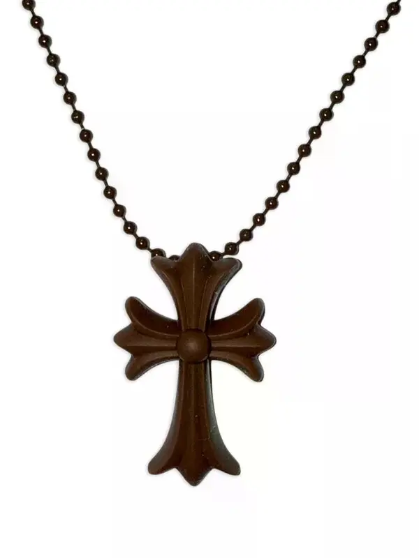 Chrome Hearts Cross Pendant Ball Chain Necklace - Brown