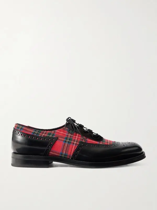 Church's Checked Twill And Leather Brogues