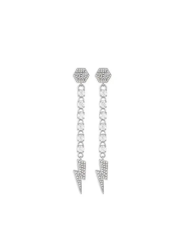 Philipp Plein Thunder Drop Earrings - Silver