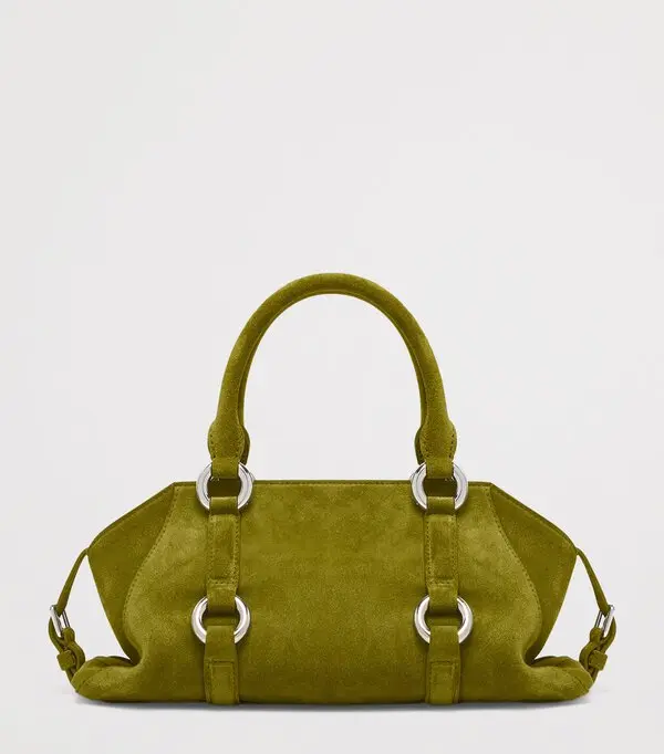 Alexander McQueen Small Suede Farringdon Top-handle Bag - Green