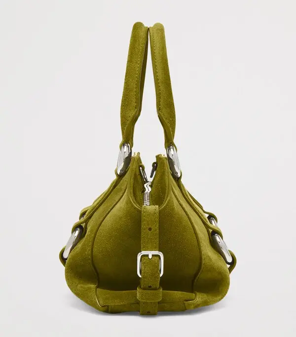 Alexander McQueen Small Suede Farringdon Top-handle Bag - Green