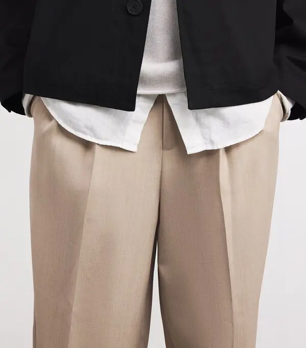 LE17SEPTEMBRE Wool-blend Pleated Straight Trousers